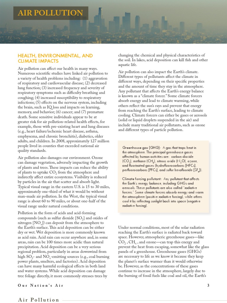 Health and Environmental Effects of Air Pollution | PDF | Social ...