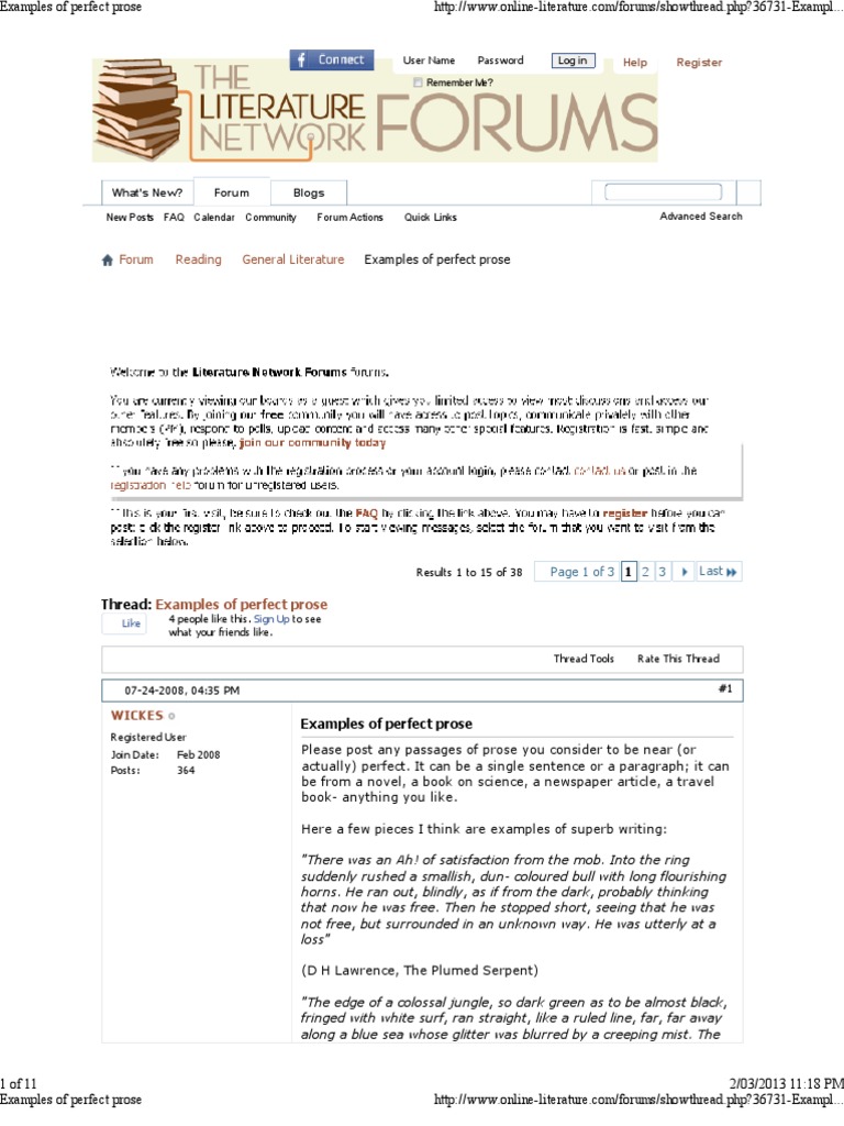 Examples of Perfect Prose | PDF