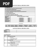 Sap Functional Specification Template | PDF | Specification (Technical ...
