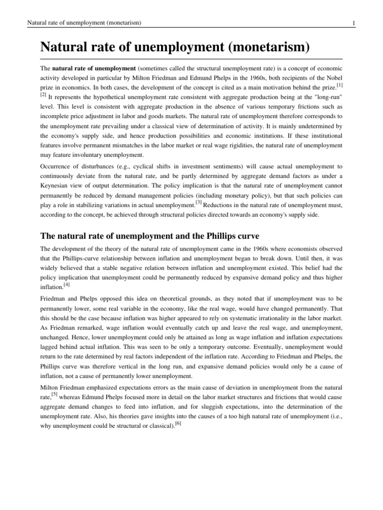 Understanding the Natural Rate of Unemployment | PDF | Economic ...