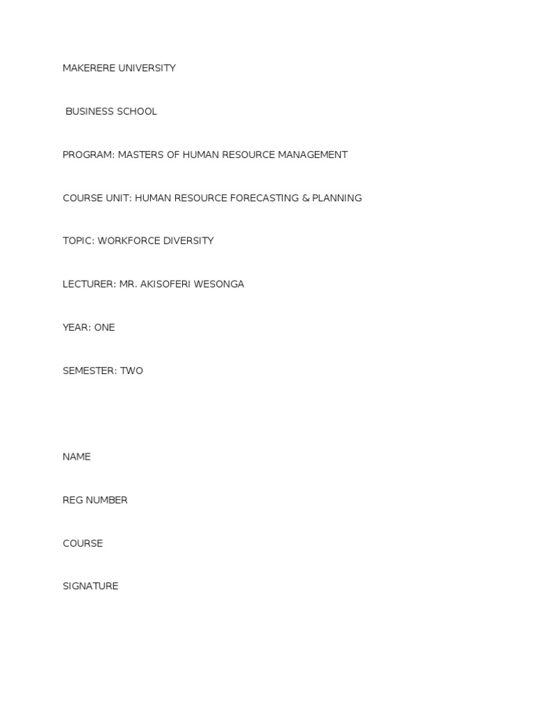 Makerere University | PDF | Diversity (Business) | Strategic Management