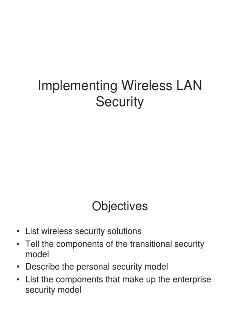 Implementing Wireless LAN Security | PDF | Virtual Private Network | Wireless Lan