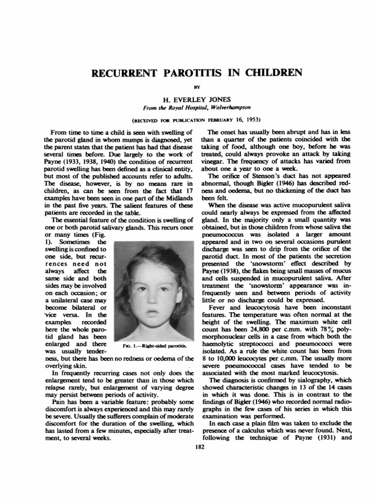 Recurrent Parotitis in Children | PDF | Health Sciences | Medical ...