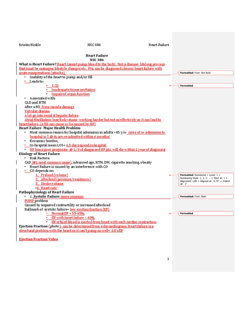 8 Heart Failure - Notes-DONE - Printed | Download Free PDF | Heart ...