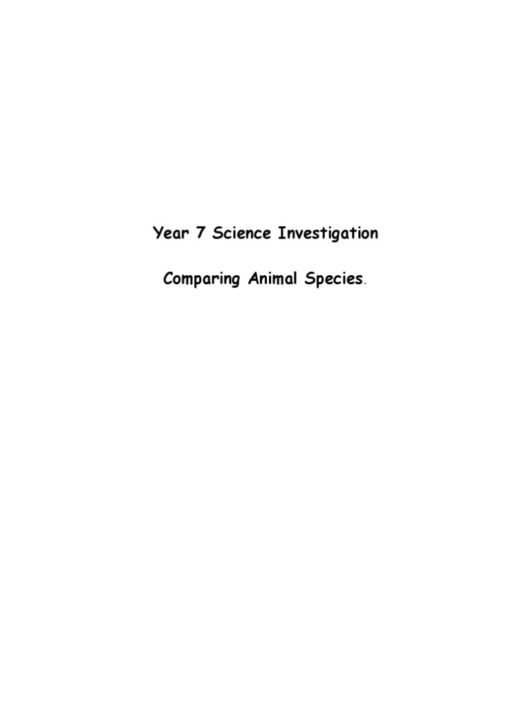 Year 7 Science Investigation | PDF | Organisms | Nature