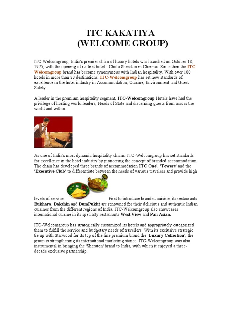 ITC Welcomgroup: A Legacy of Luxury Hotels | PDF | Corporate Social ...