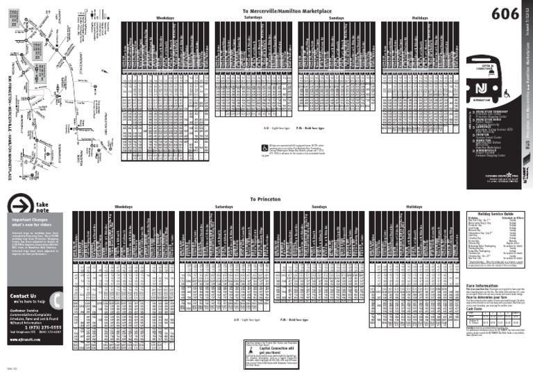 T0606 Bus Schedule | PDF | Fare | Trenton