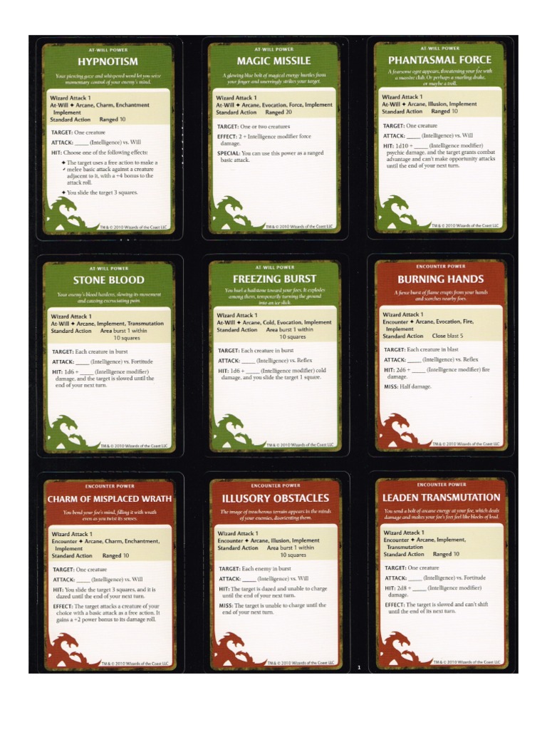 Power Cards DND | PDF | Language Arts & Discipline