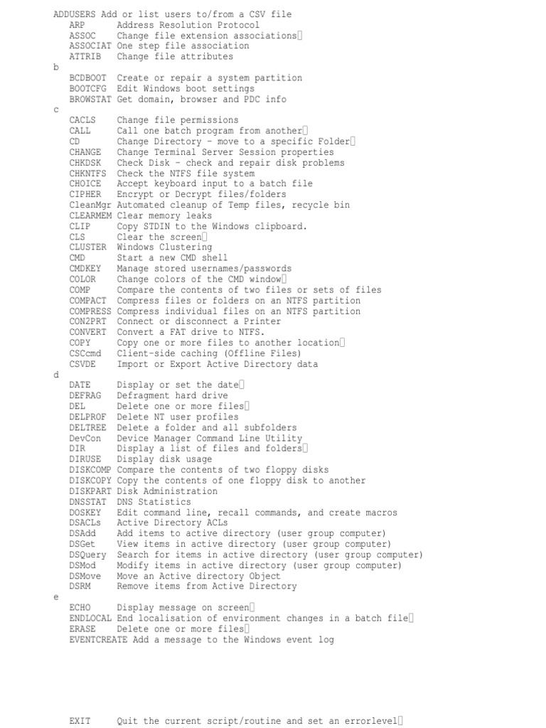 Network Commands | PDF | Ip Address | Windows Registry