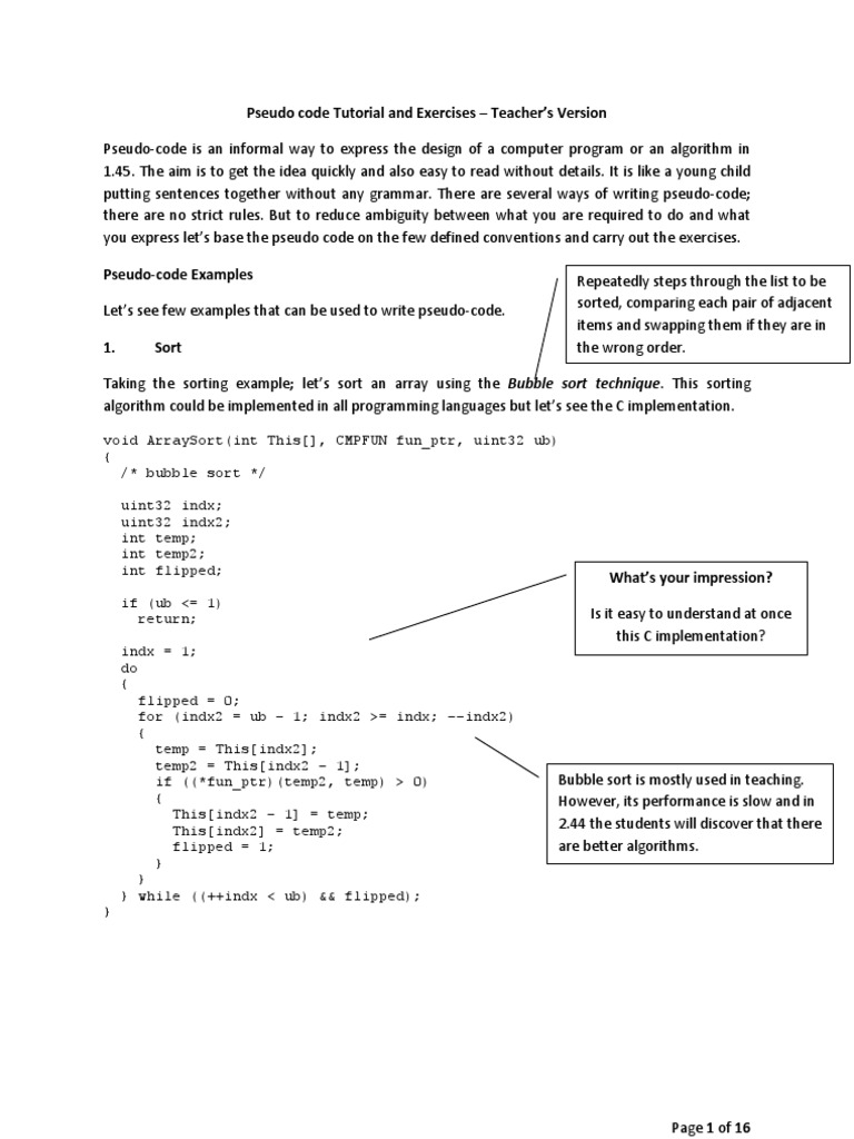 Pseudo Code Array Data Structure Parameter Computer Programming