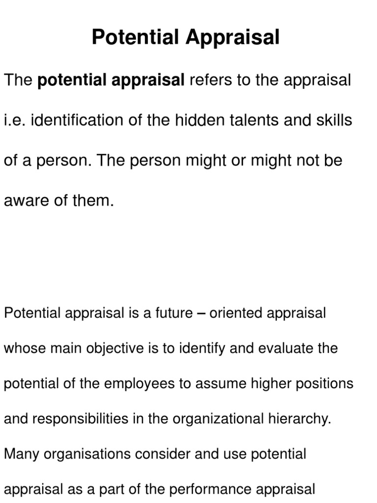 Understanding Potential Appraisal | PDF | Career & Growth