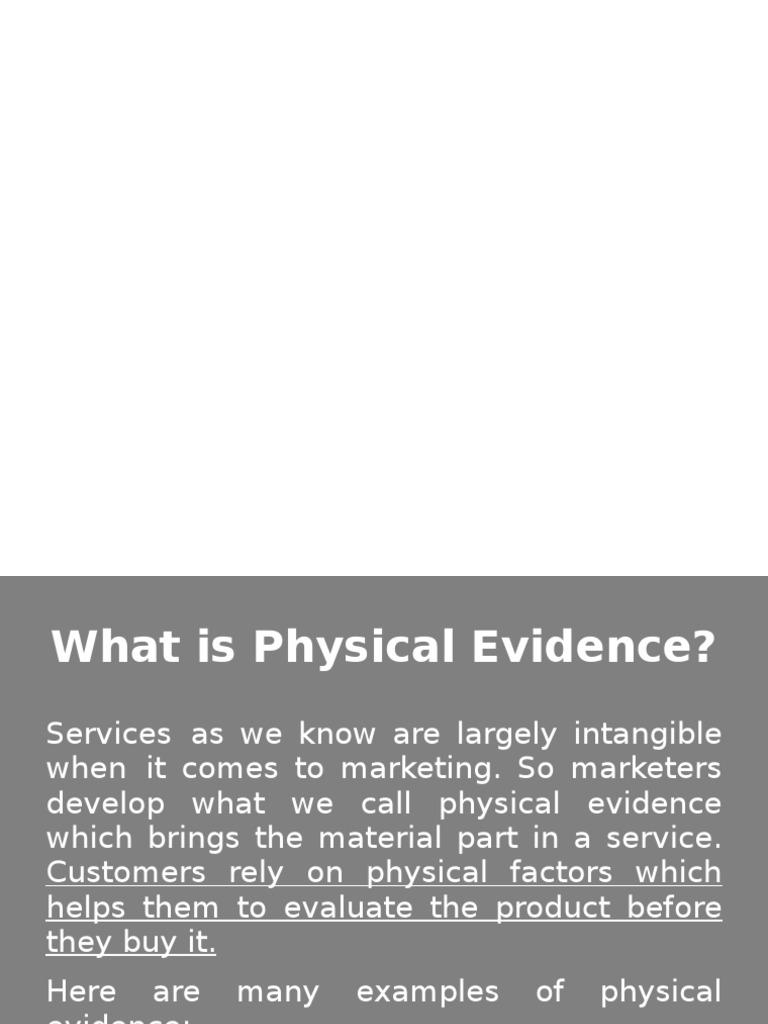 Physical Evidence | PDF