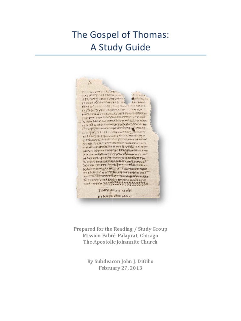 Study Guide for the Gospel of Thomas | PDF | Gospel Of Thomas | Gospels