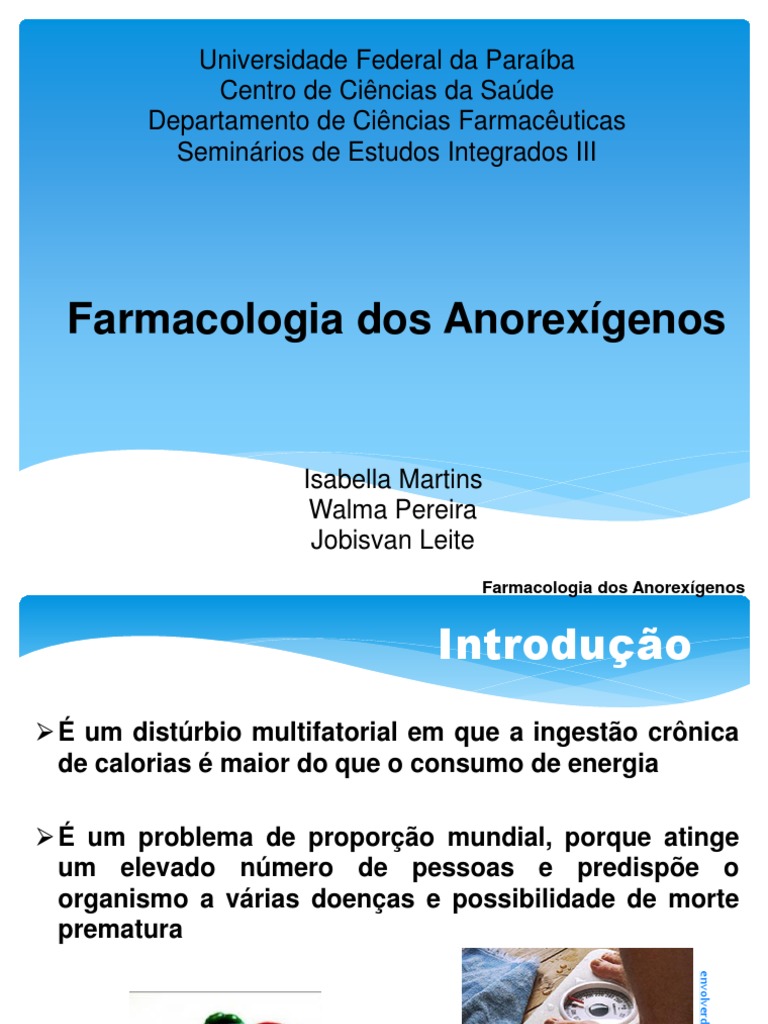 Anorexigenos Slides | PDF | Obesidade | Anorexia nervosa