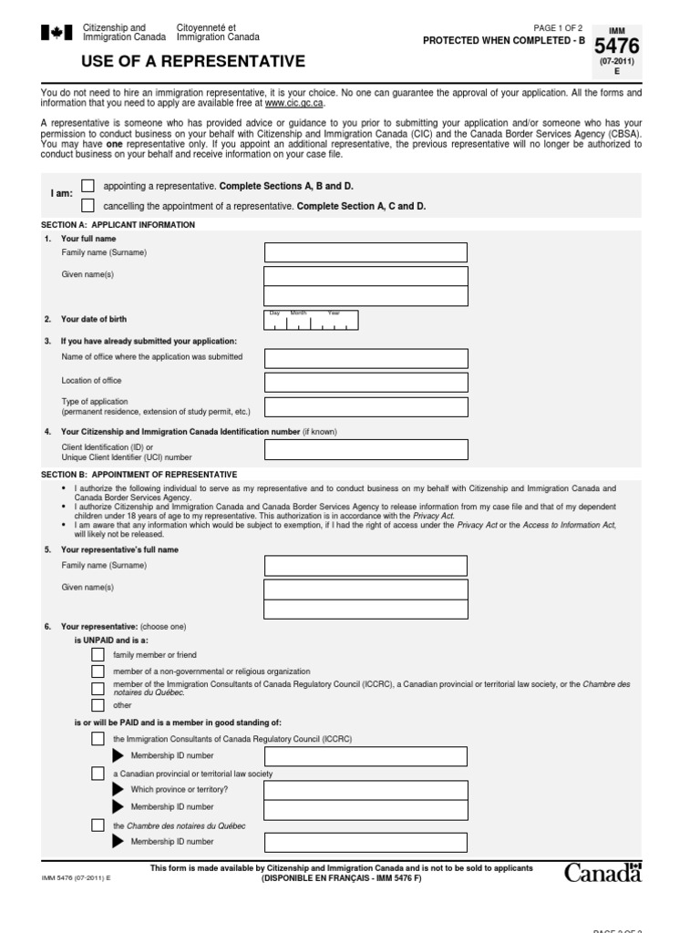 Imm 5476 e | PDF | Personally Identifiable Information | Government