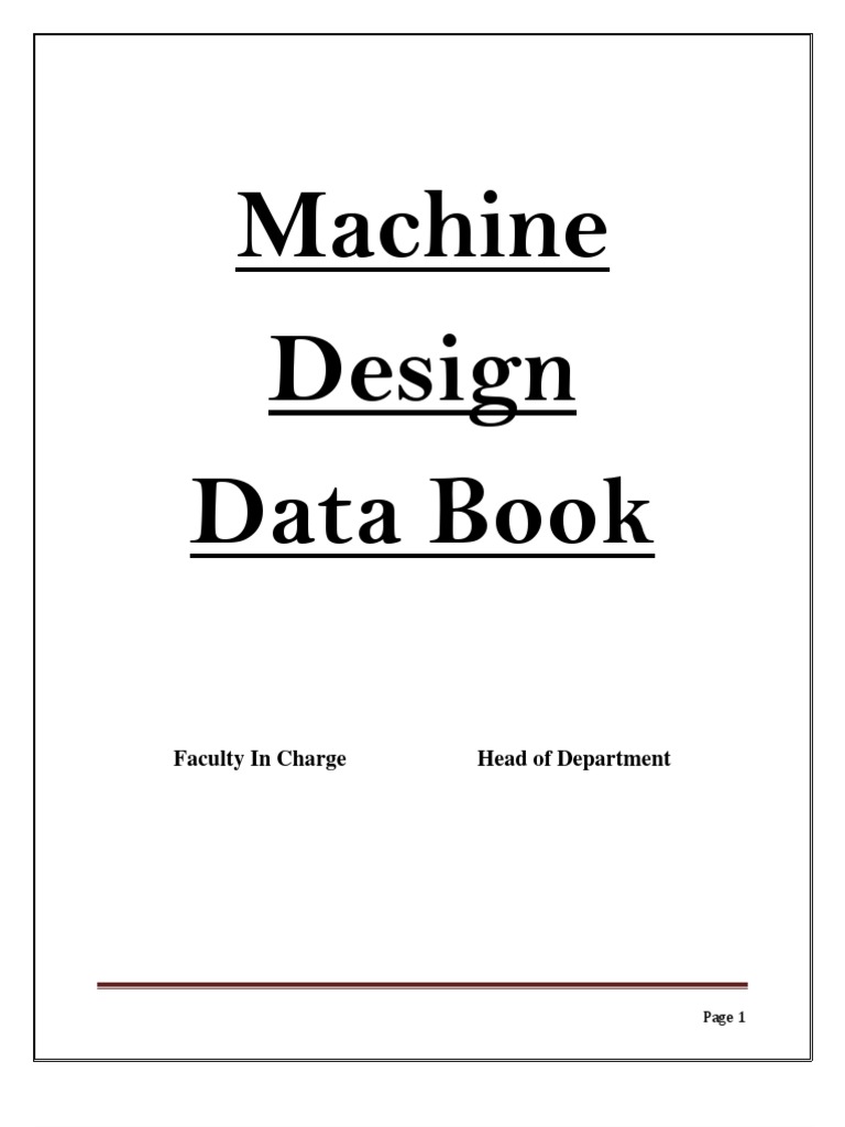 Machine design data book overview | PDF