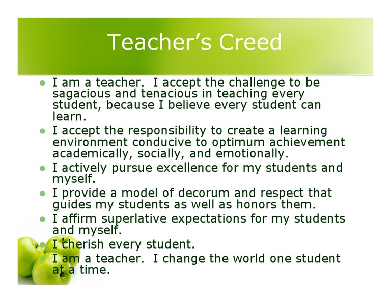 Teachers Creed