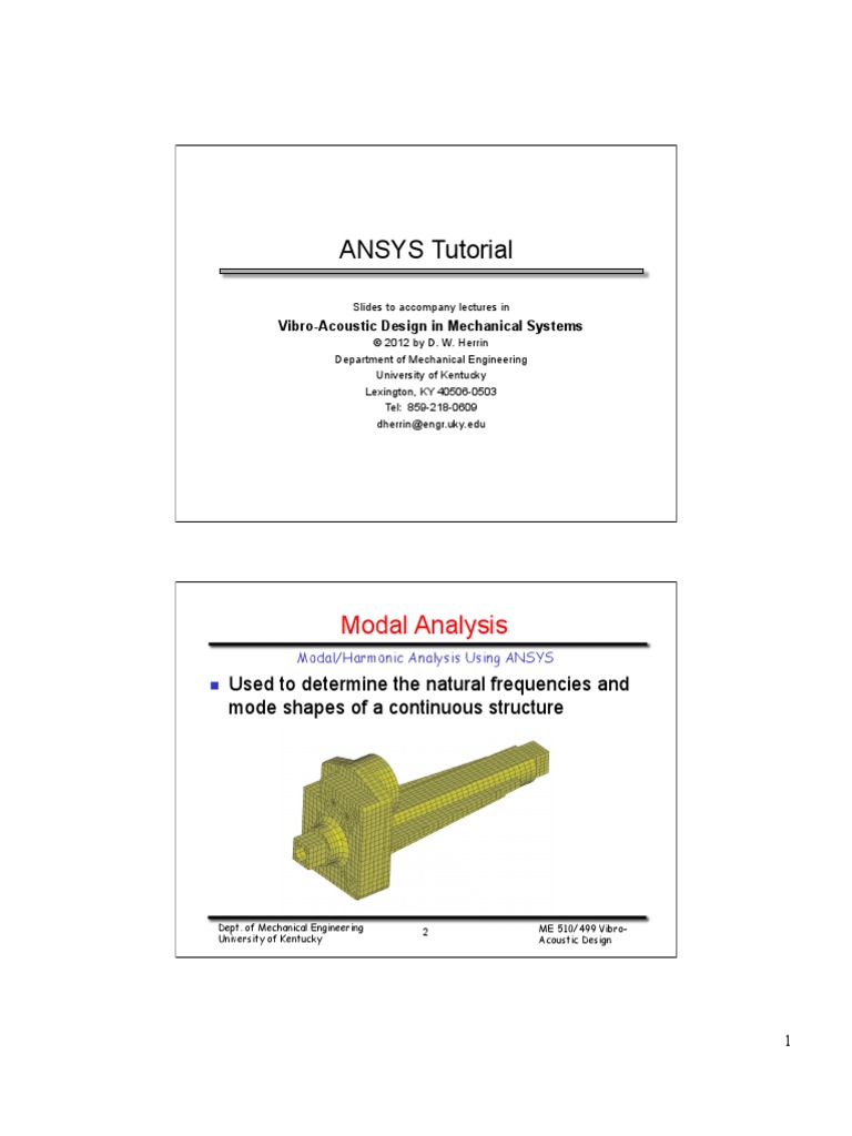 ANSYS Tutorial | PDF | Normal Mode | Physics