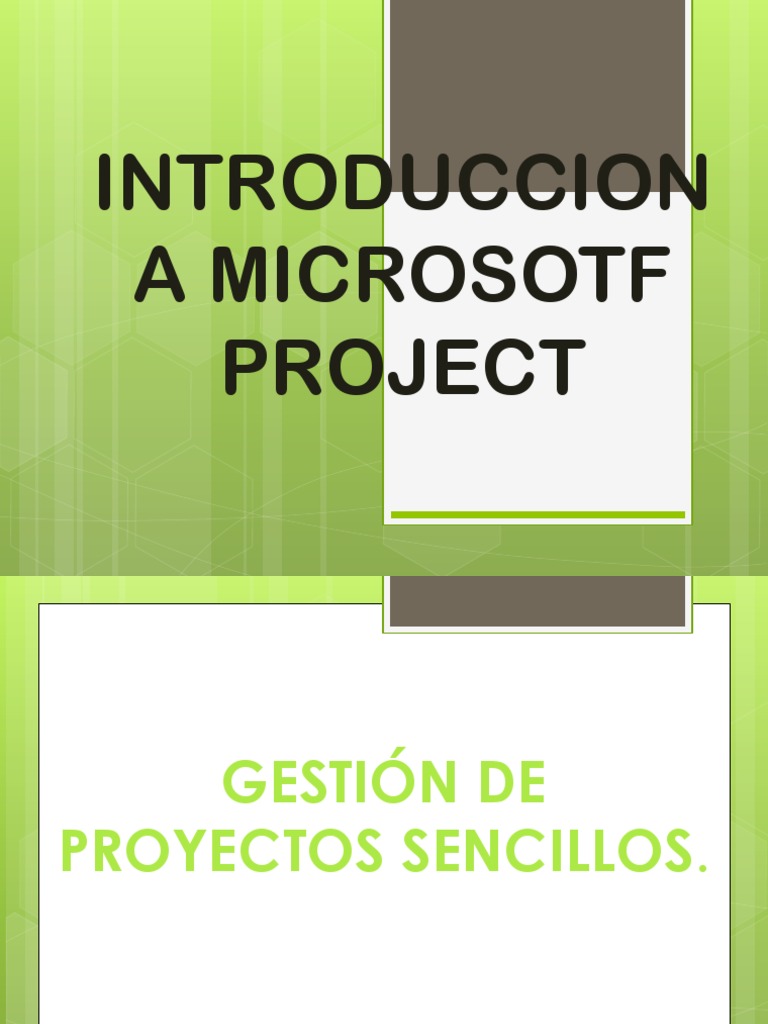 Introducción A Microsoft Project | PDF | Point and Click | Calendario