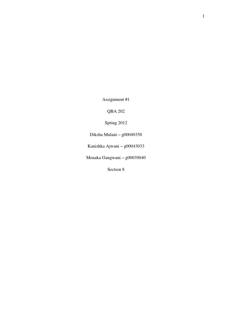 Assignment 1 Pdf Forecasting Average