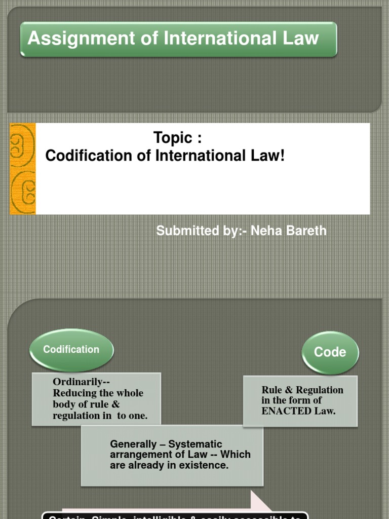Codification of International Law Explained | PDF | Codification (Law ...