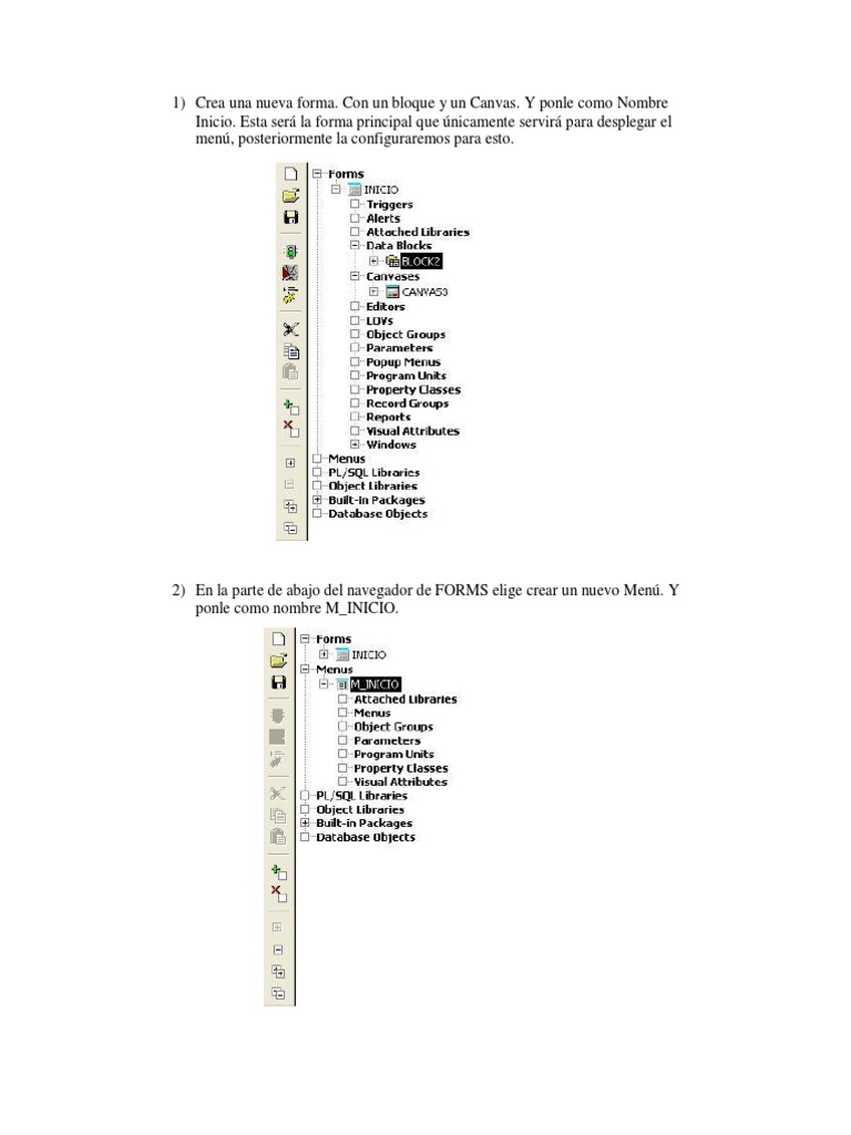 Configuración de Menú en Oracle Forms | PDF | Ventana (informática ...