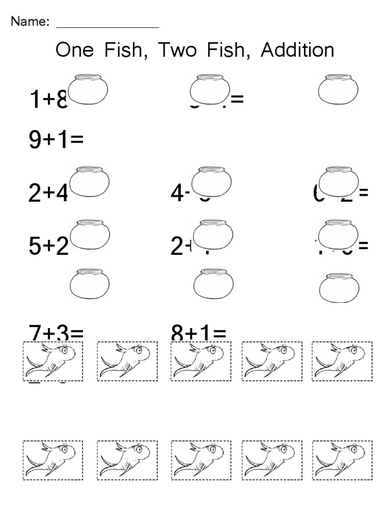 One Fish, Two Fish, Addition: Name | PDF