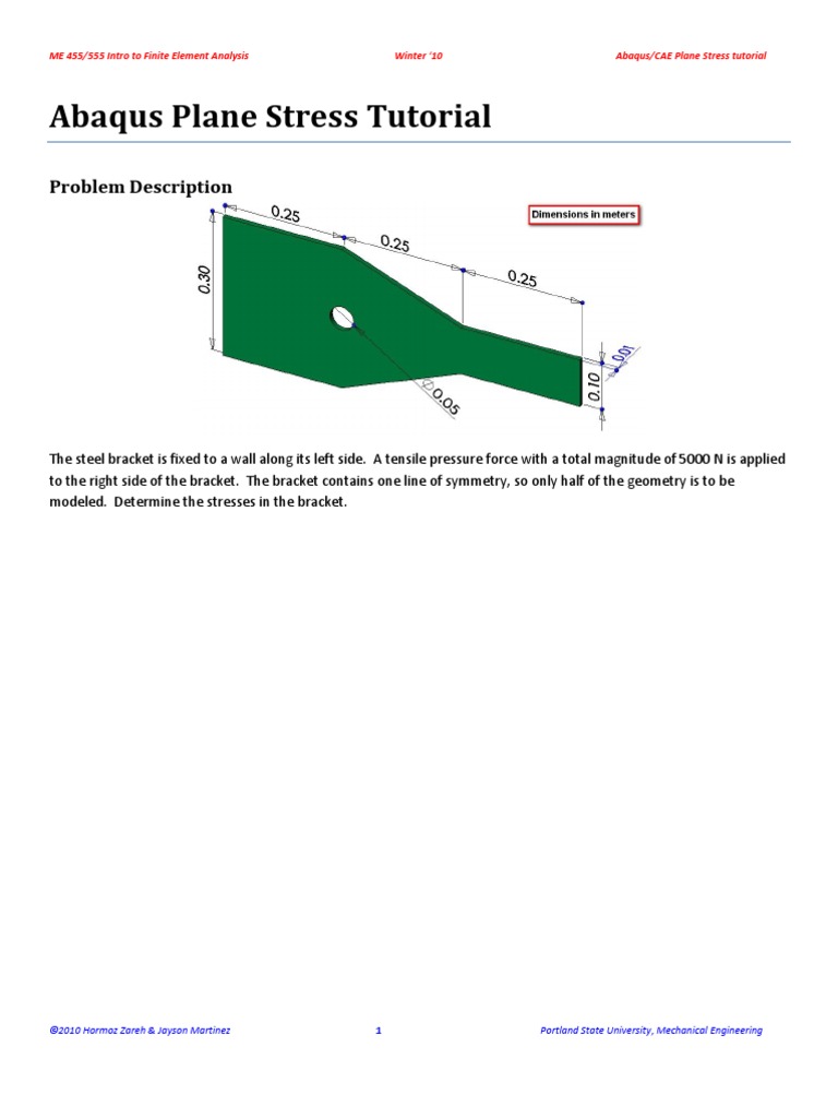 Plane Stress Tutorial[1] | Stress (Mechanics) | Finite Element Method
