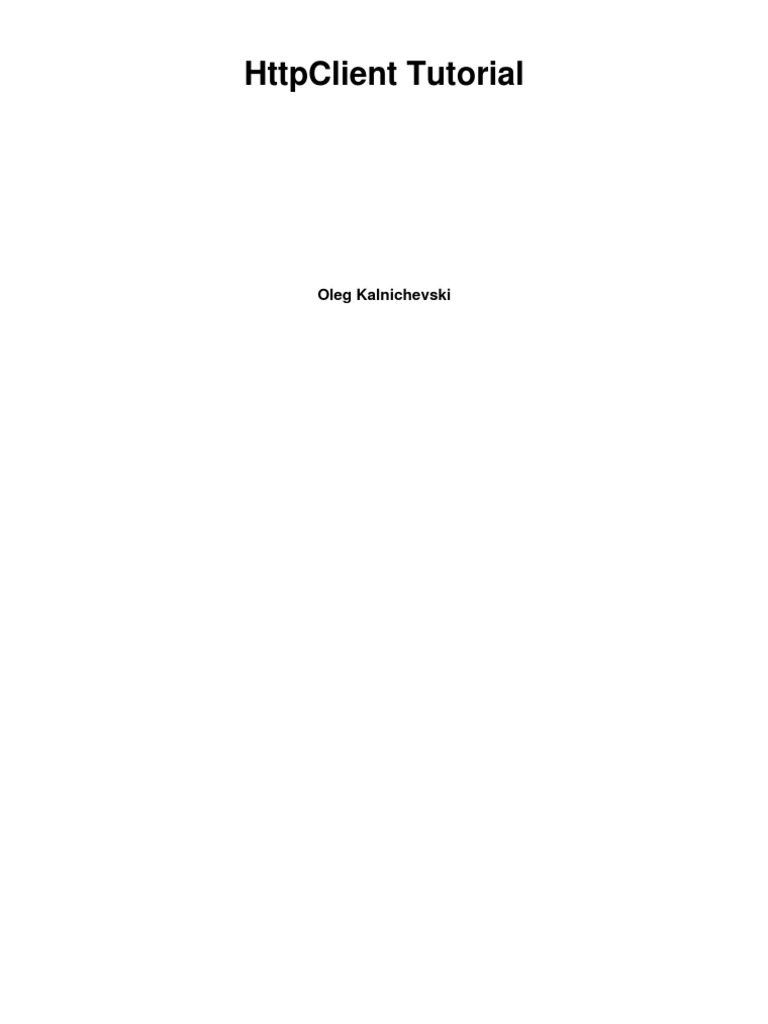 Httpclient Tutorial | PDF | Hypertext Transfer Protocol | Http Cookie