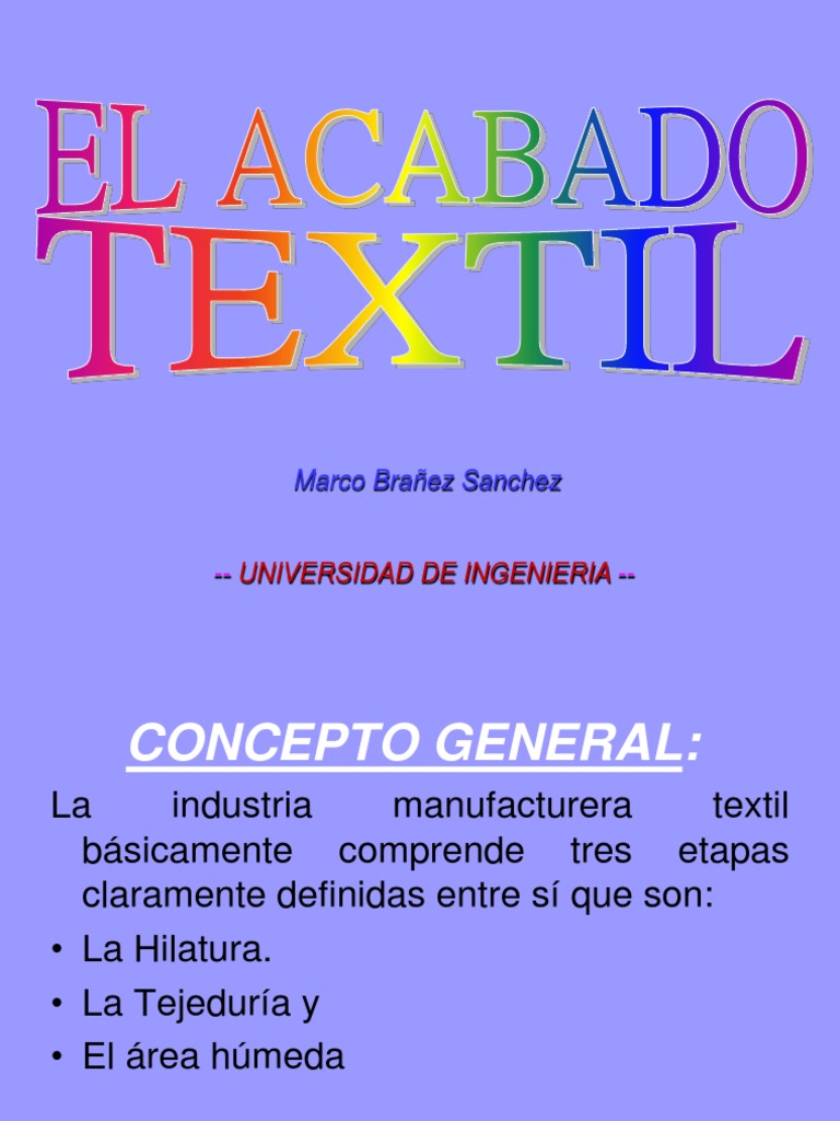 Tipos y Proceso de Acabados Textiles | PDF | Textiles | Dureza