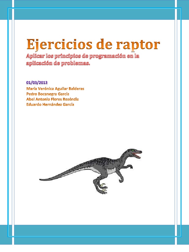 Ejercicios de Raptor | PDF | Enseñanza de matemática