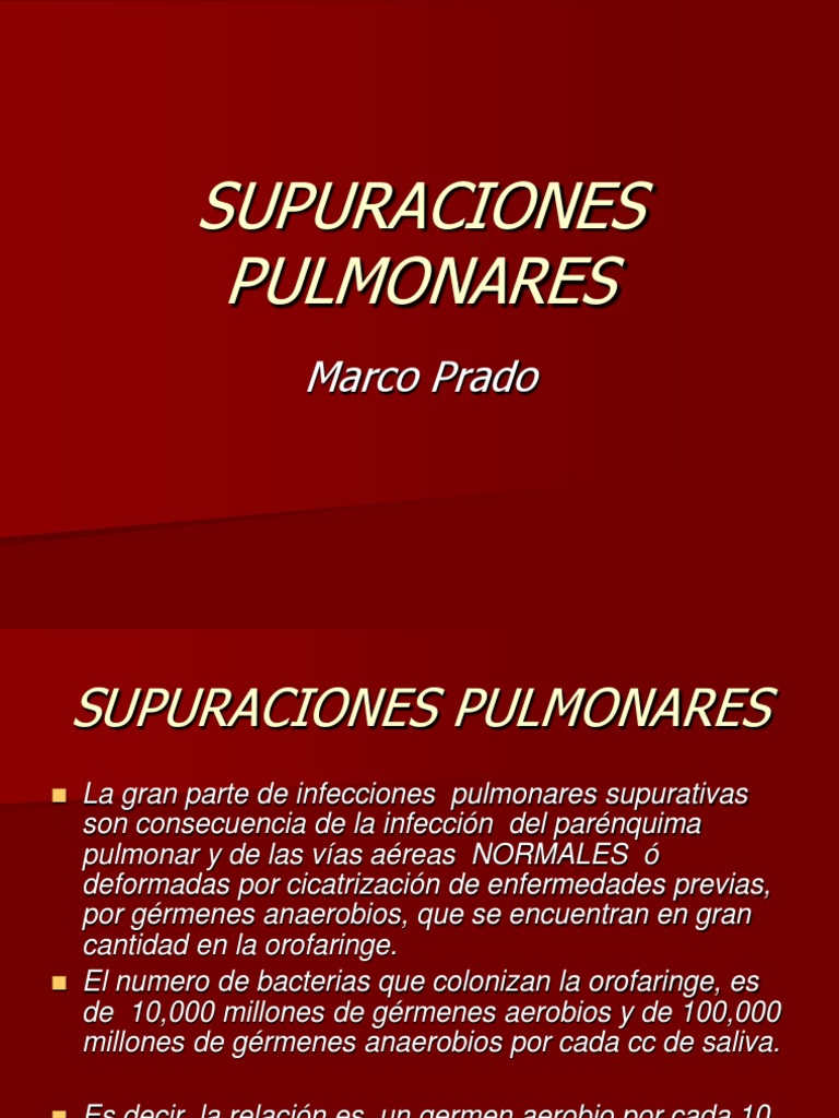Infecciones Pulmonares Supurativas | PDF | Tos | Tuberculosis