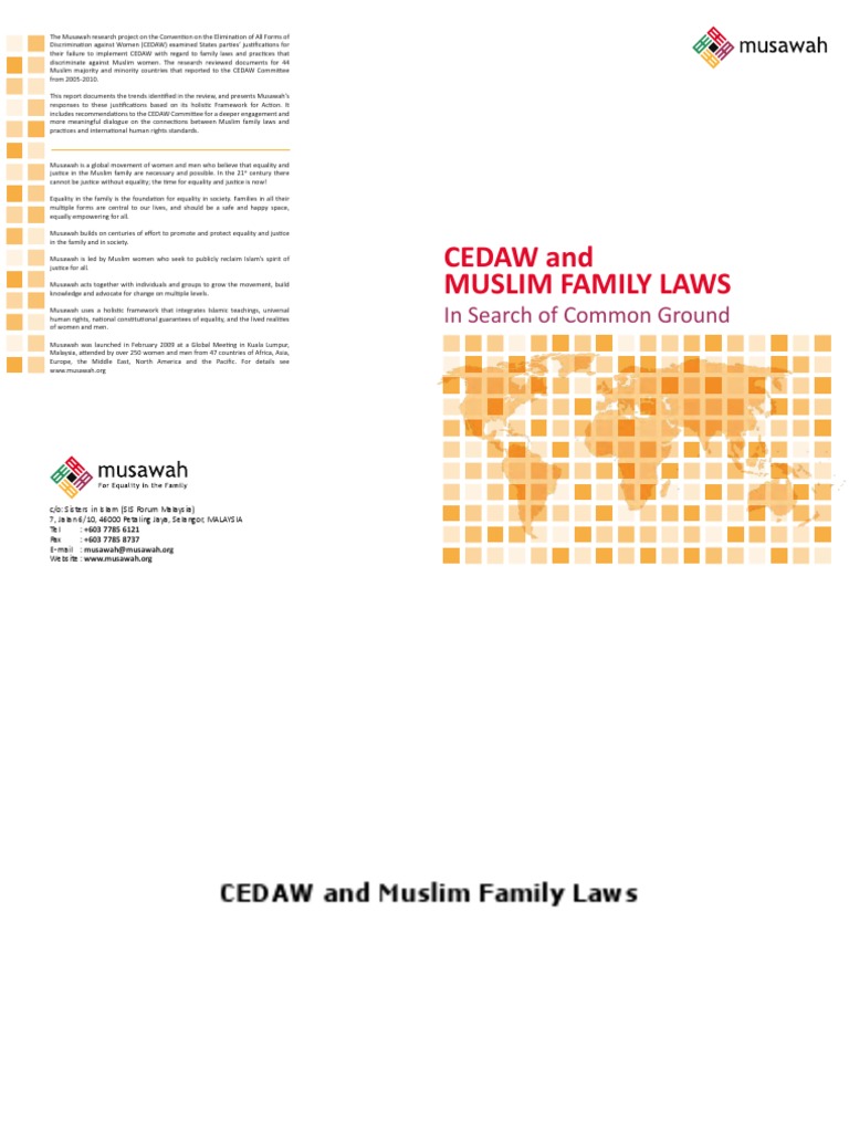 CEDAW & Muslim Family Laws, in Search of Common Ground - Musawah Report ...