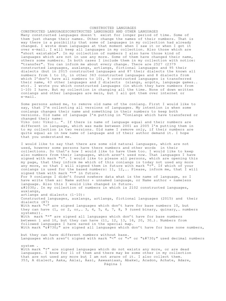 Constructed Languages - Bloc de Notas | PDF | Foreign Language Studies
