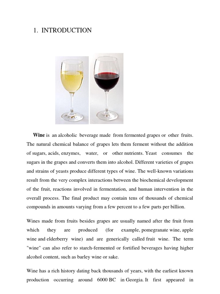 Project On Wine | PDF | Wine | Fermentation In Winemaking
