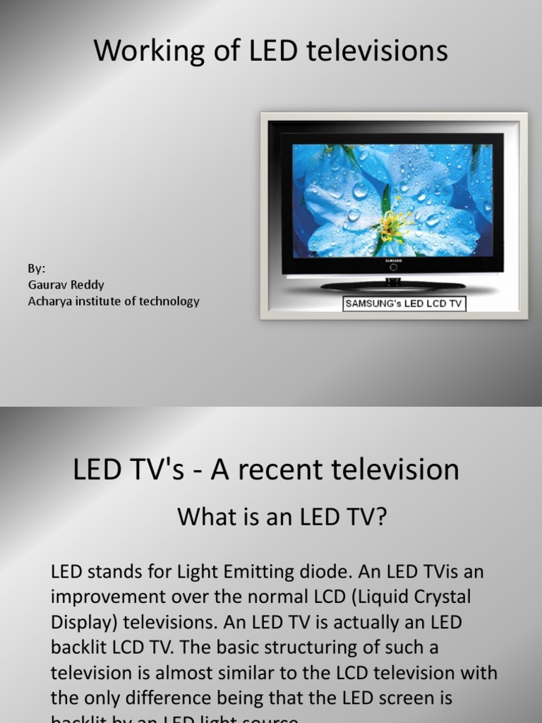 Working of LED Televisions | PDF | Home & Garden