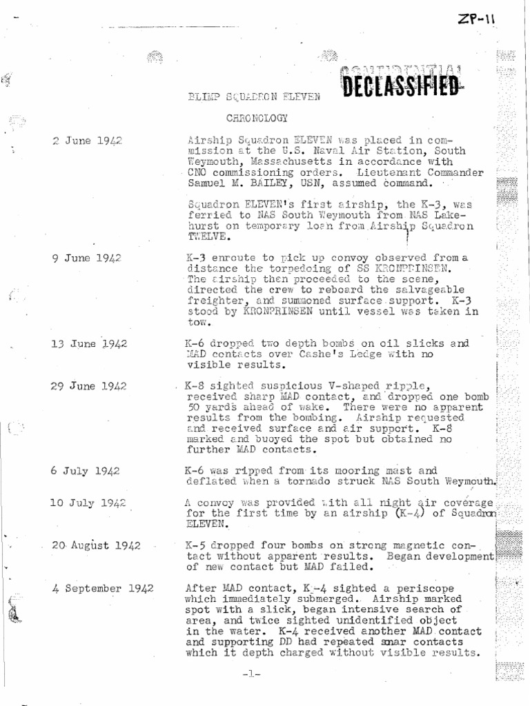 ZP-11 Squadron Diary | PDF | Naval Warfare | Aviation