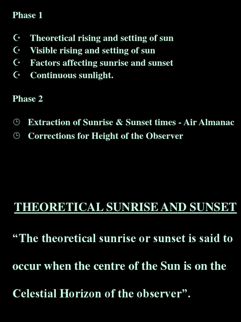 Sun Rise-Set | PDF | Sunset | Horizon
