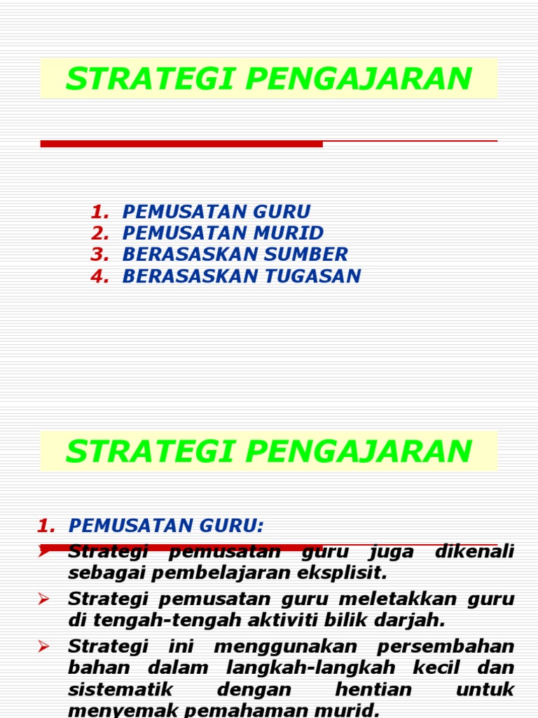 Strategi Pengajaran | PDF