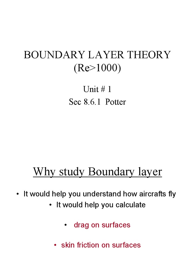 1 Boundary Layer Theory | PDF | Boundary Layer | Laminar Flow