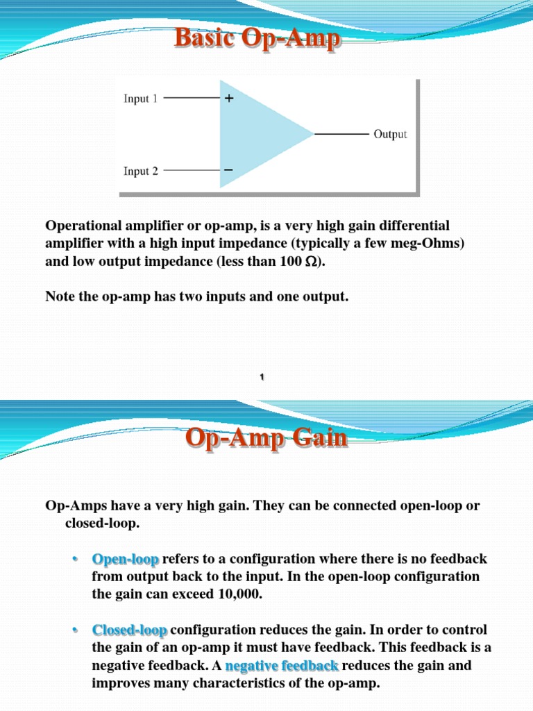 operational amplifier Ppt | Operational Amplifier | Amplifier | Free 30 ...