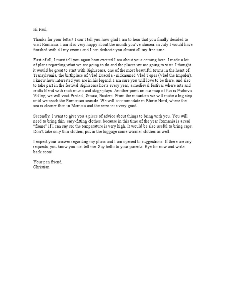 Letter To A Penfriend | PDF