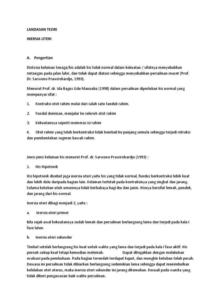 Inersia Uteri | PDF