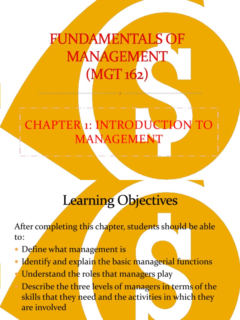 Chapter 1-Introduction To Management | PDF | Goal | Resource