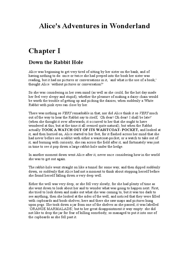 Alice's Adventures in Wonderland | PDF | Nature