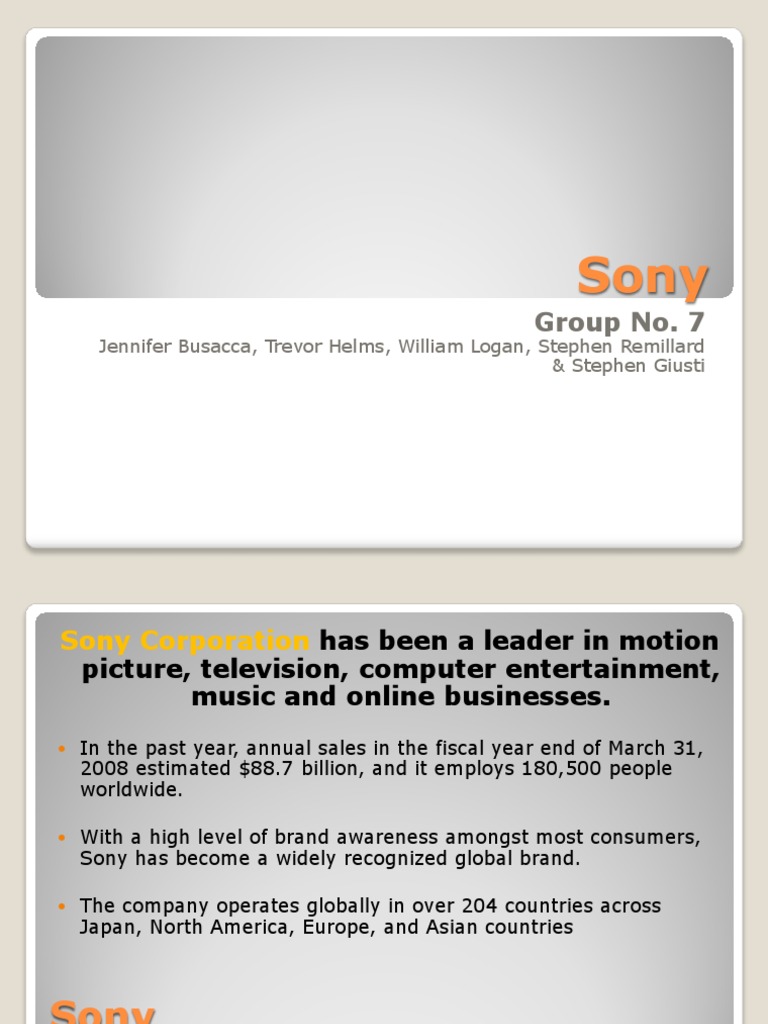 Sony Marketing Plan Slide Show | PDF | Sony | Competition