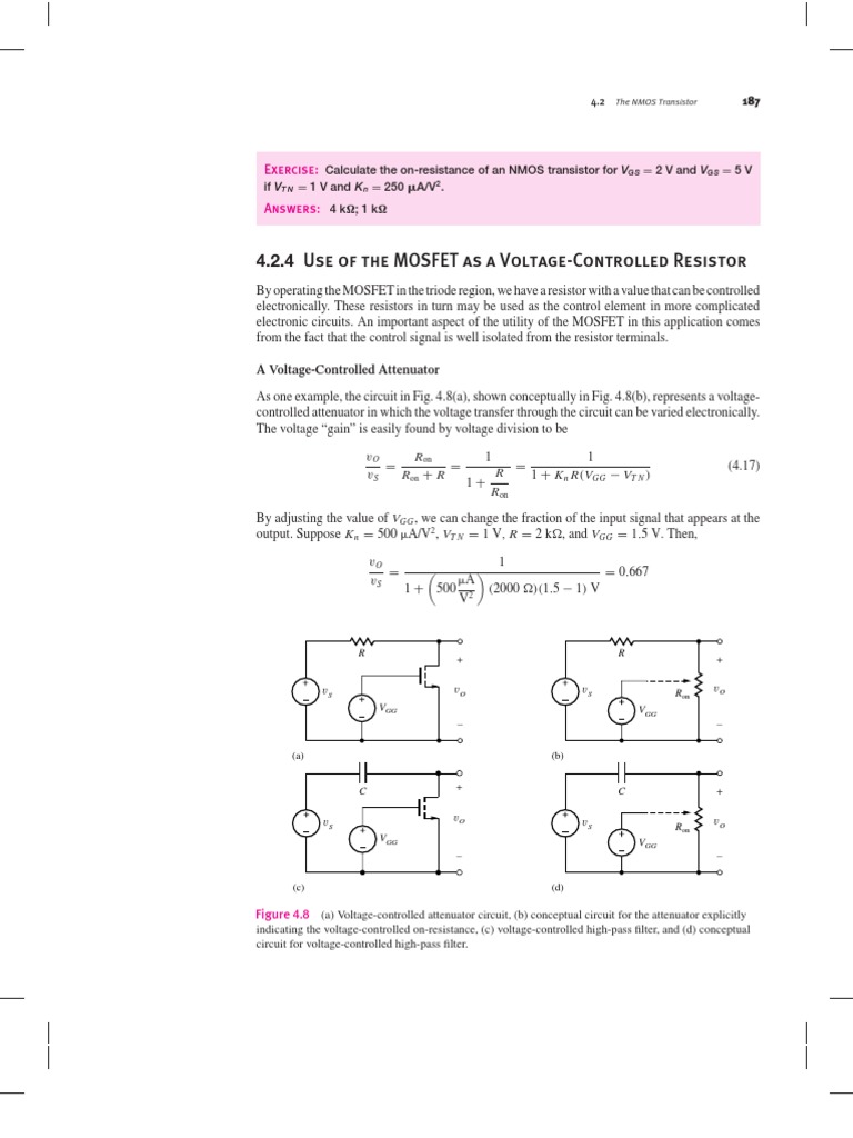 Use of The MOSFET As A Voltage-Controlled Resistor | Download Free PDF ...