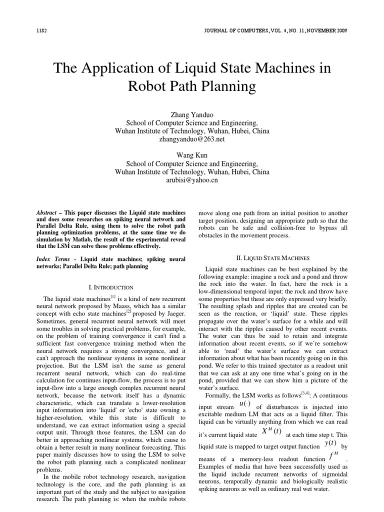 Liquid State Machine | PDF | Artificial Neural Network | Neuron