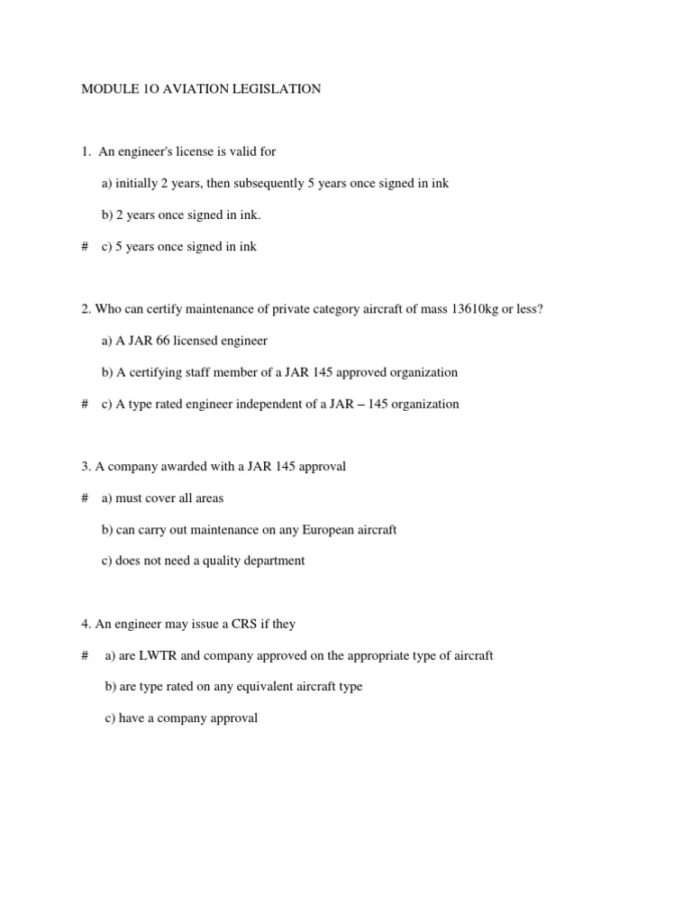 EASA Module 10: Aviation Legislation Guide | PDF | Aircraft | Federal ...