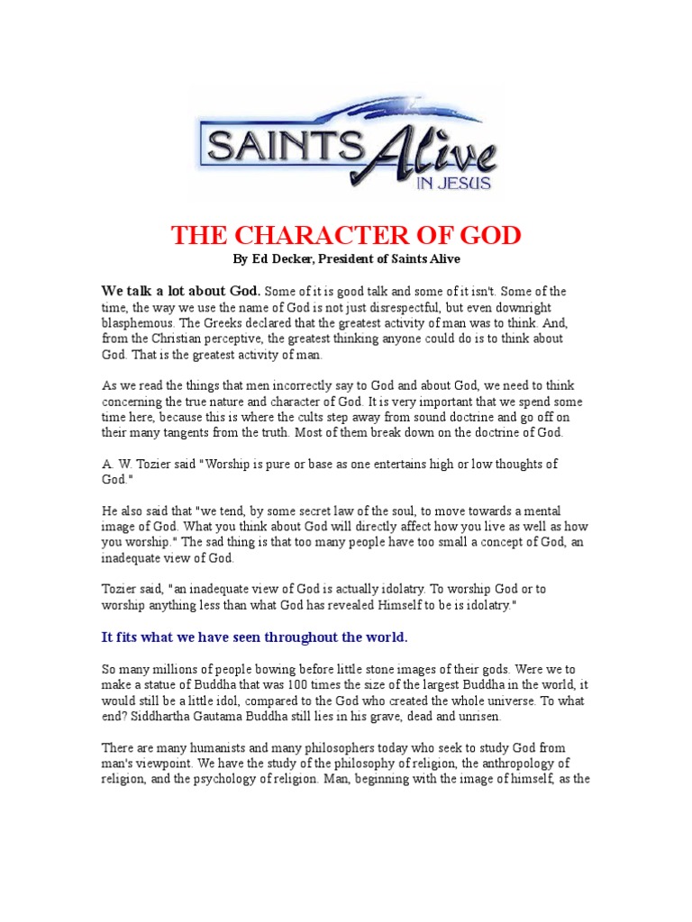 The Character of God Upload | PDF | Salvation | Lamb Of God